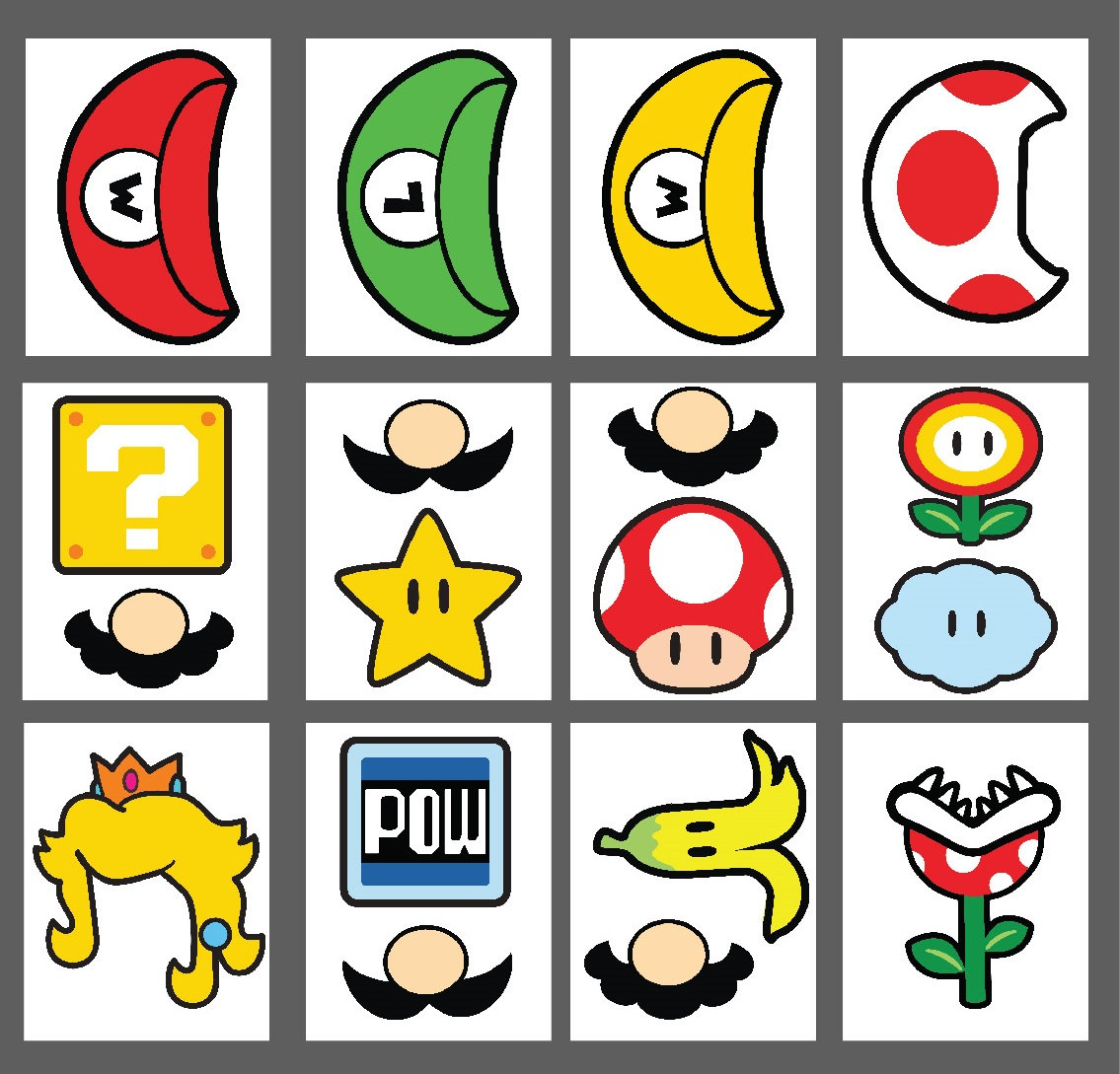 Super Mario Photo Booth Props / Super Mario Center Piece/ Photobooth ...