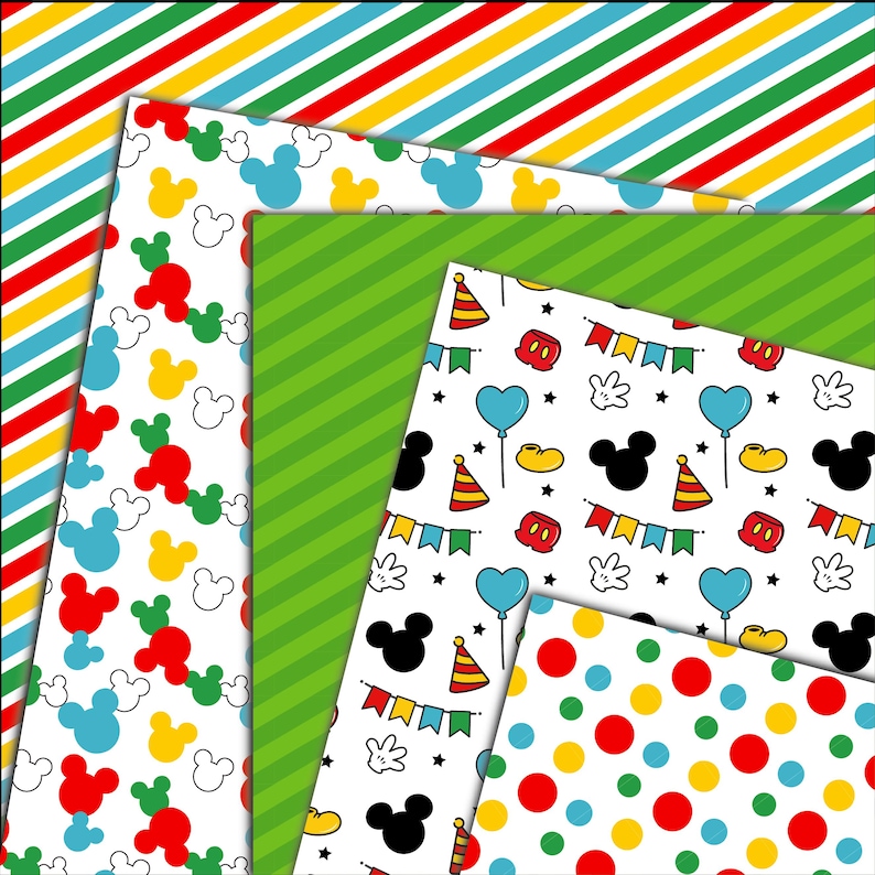 Mickey Mouse Club House. 12x12 hojas 200dpi scrapbooking + 4 PNG ...