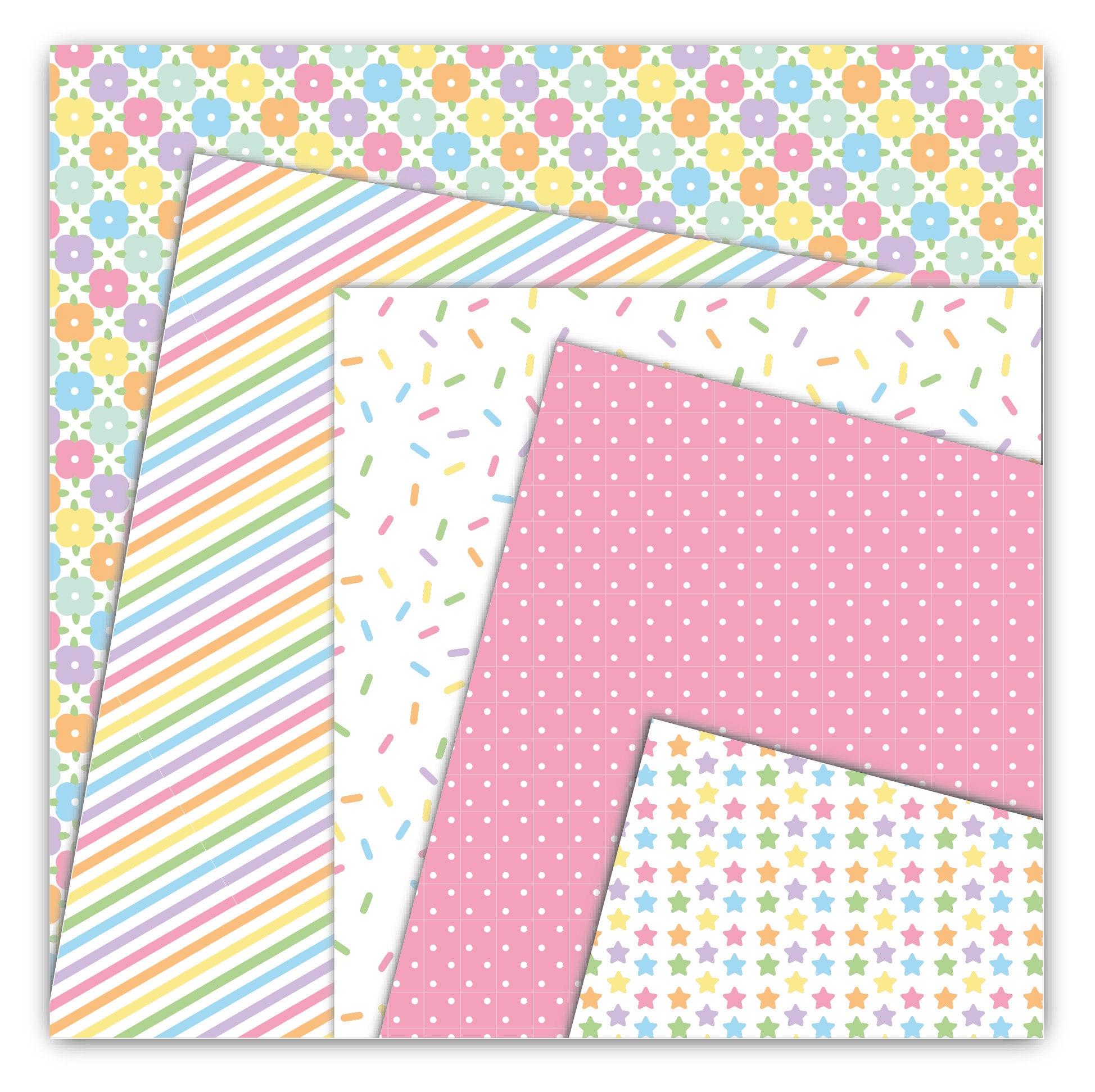 Pastels Digital Paper Pretty Baby Pastels Modern Design Backgrounds, 24 ...