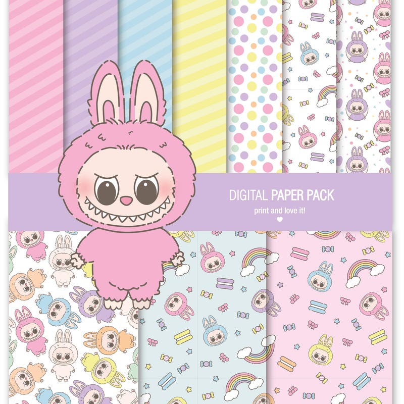 Labubu Paper Doll - Etsy