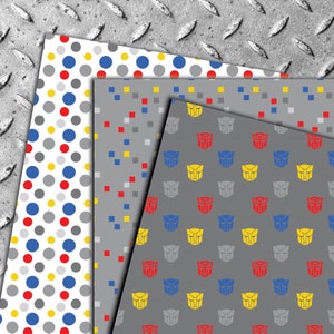 Pack de Papel Digital y Clip Art Transformers. Imprimible. 12x12 hojas ...