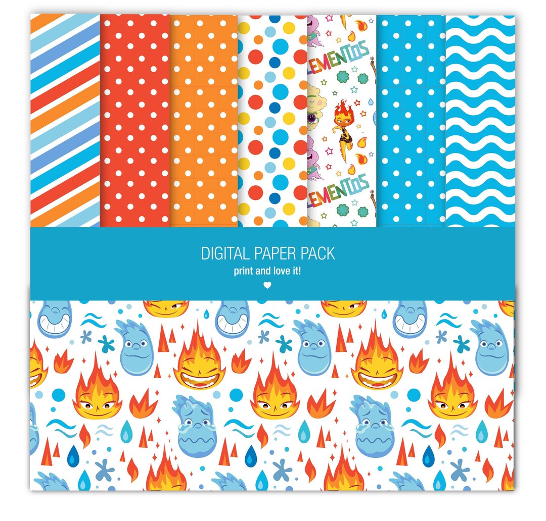 Elemental Printable Paper Pack / Digital Files / Elemental Clipart, PNG ...
