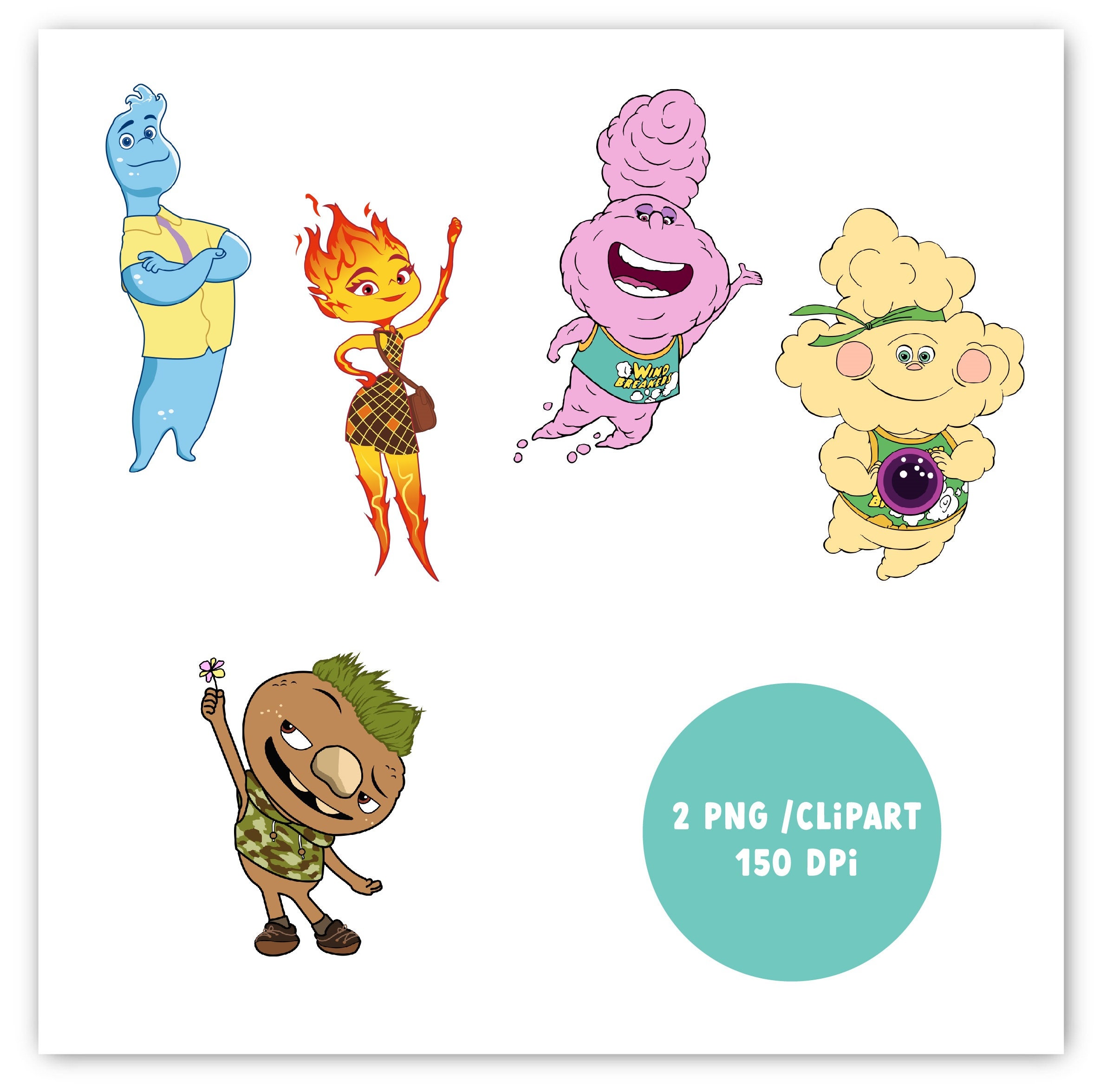 Paquete De Papel Imprimible Elemental / Archivos Digitales / Clipart ...