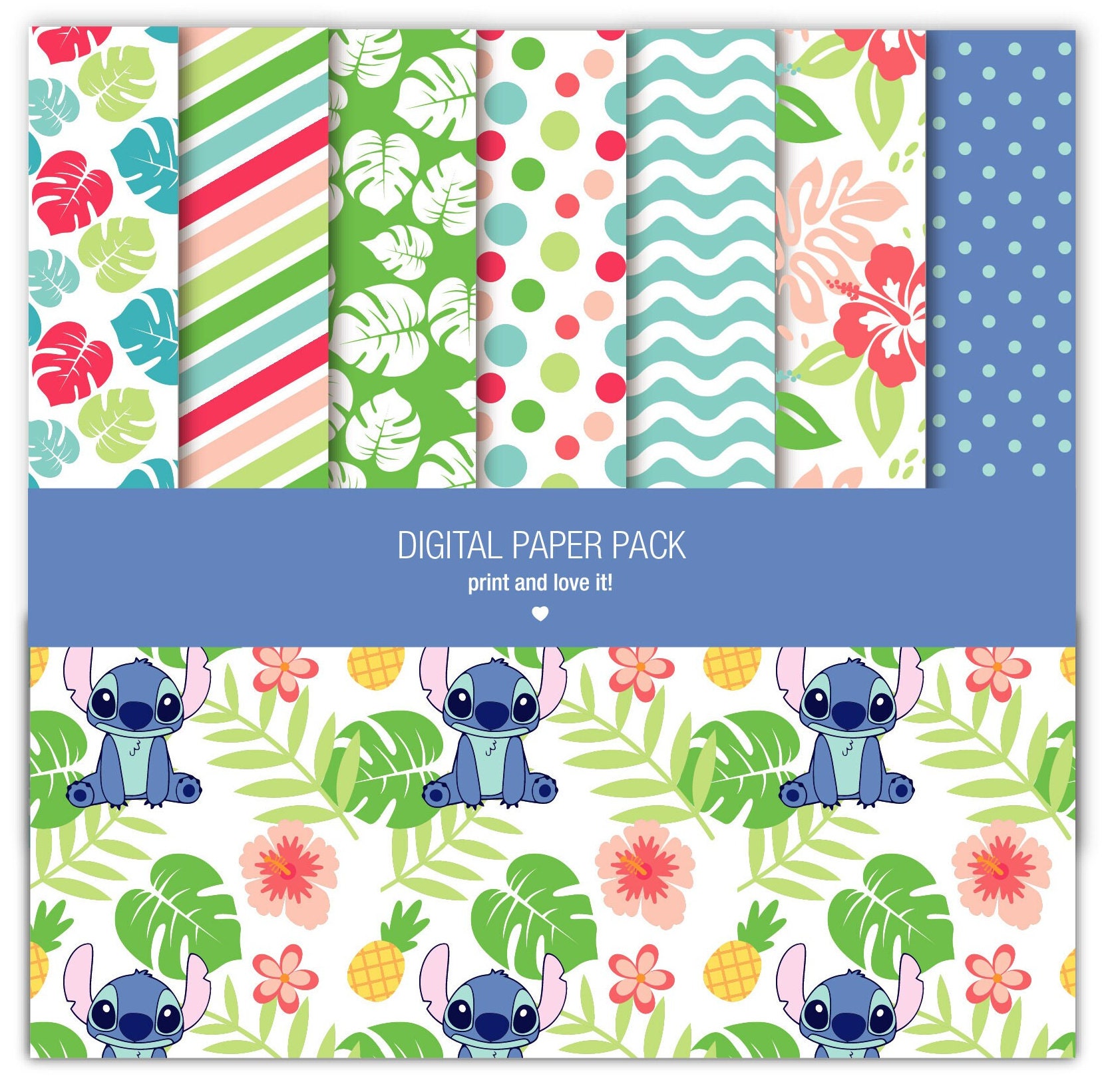 Lilo & Stich Printable Paper Pack Digital Files - Etsy