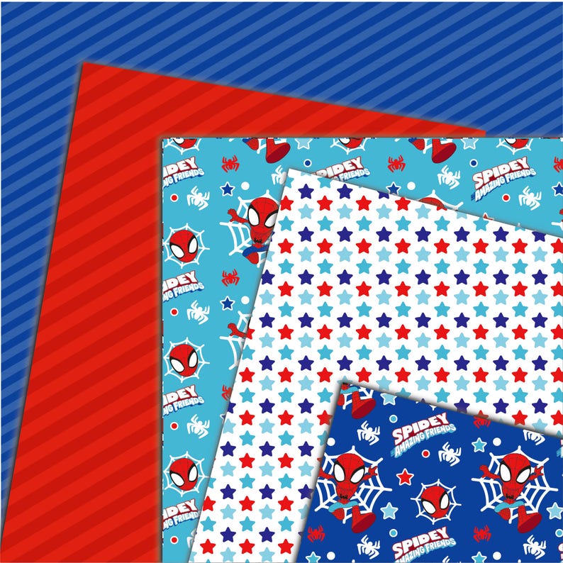 Paquete De Spidey De Papeles Digitales De Clip Art. 12 X 12 Hojas ...