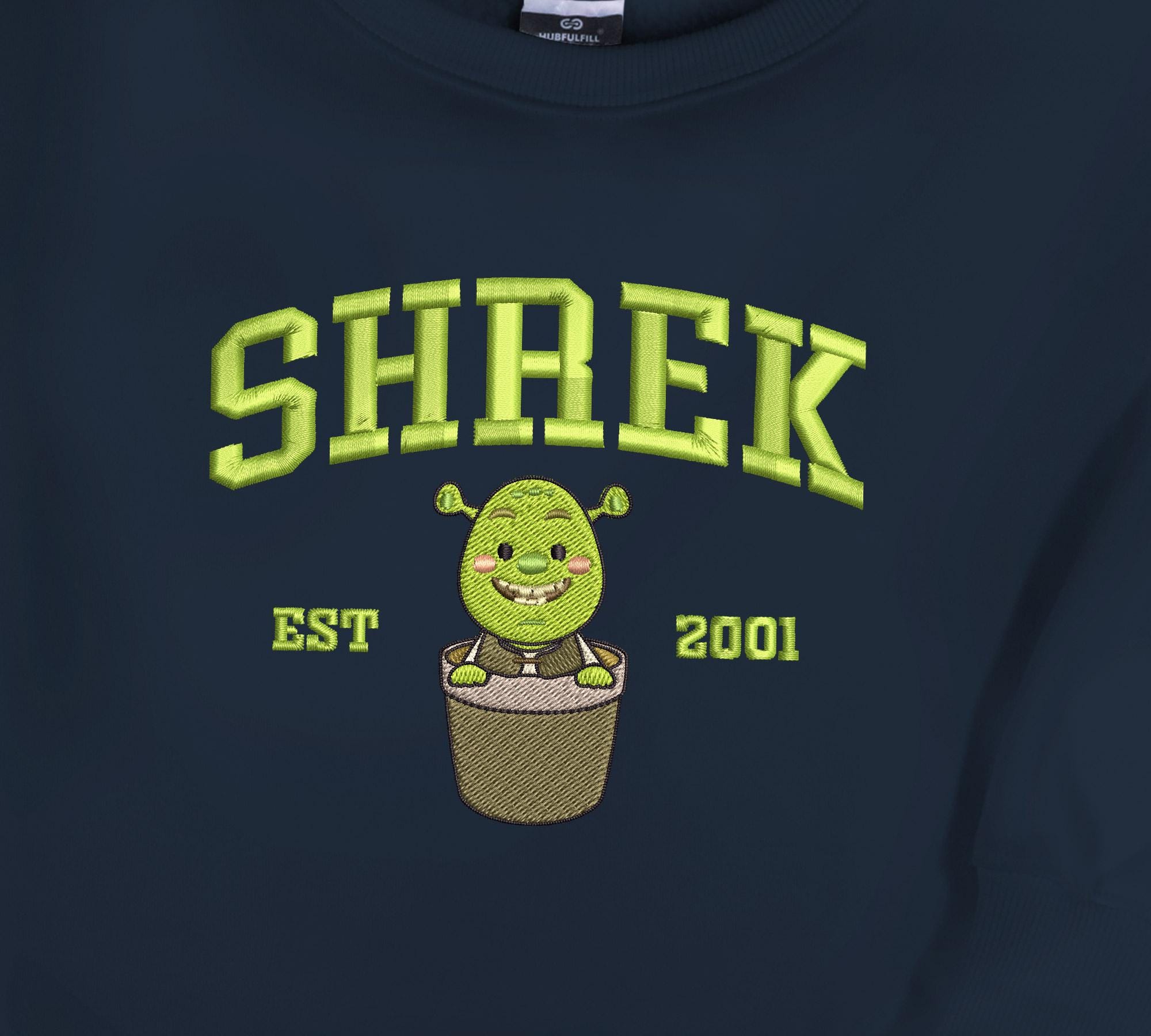 Cute Shrek Embroidery Sweatshirt Shrek Crewneck Embroidery Sweatshirt ...