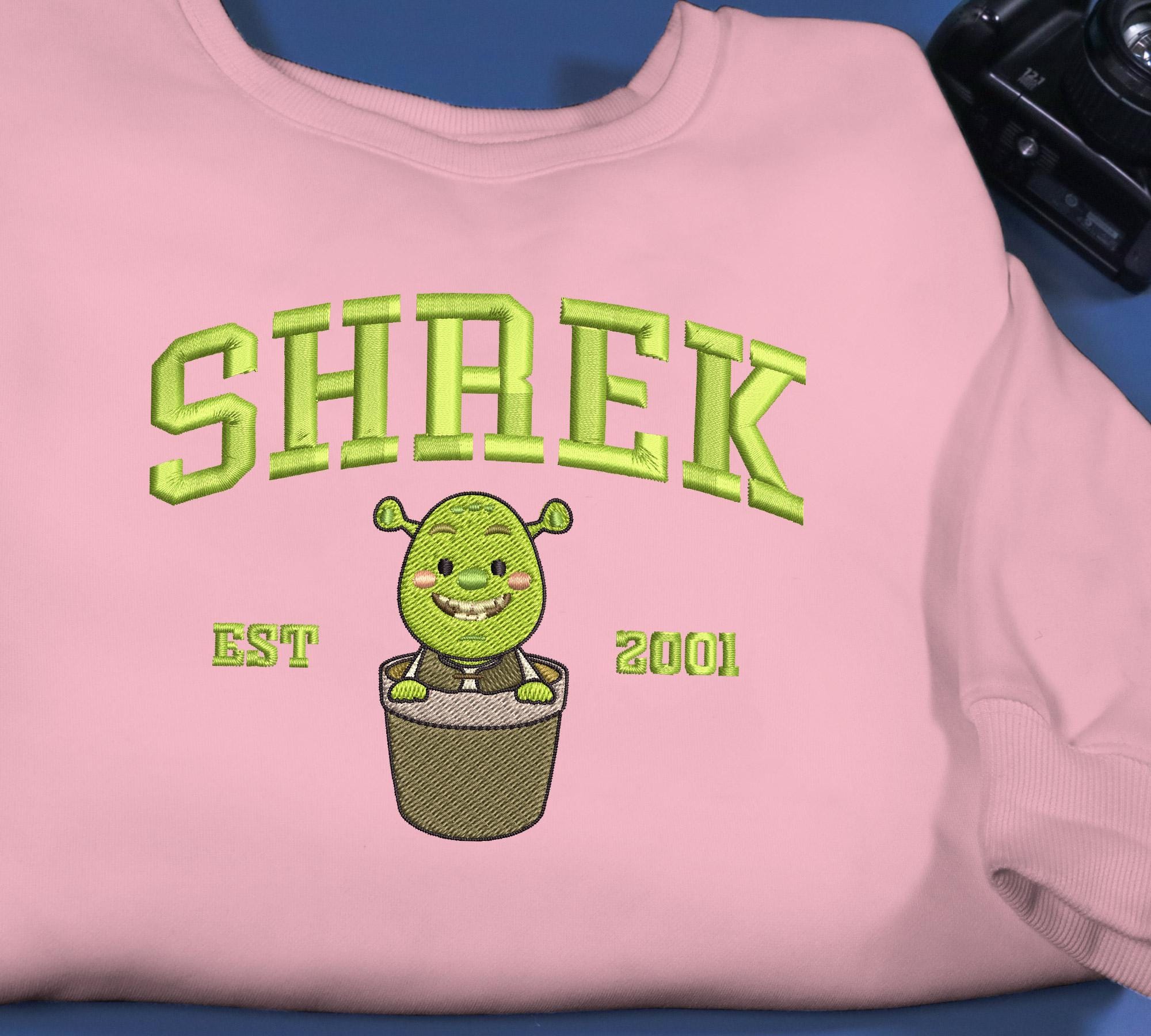 Cute Shrek Embroidery Sweatshirt Shrek Crewneck Embroidery Sweatshirt ...