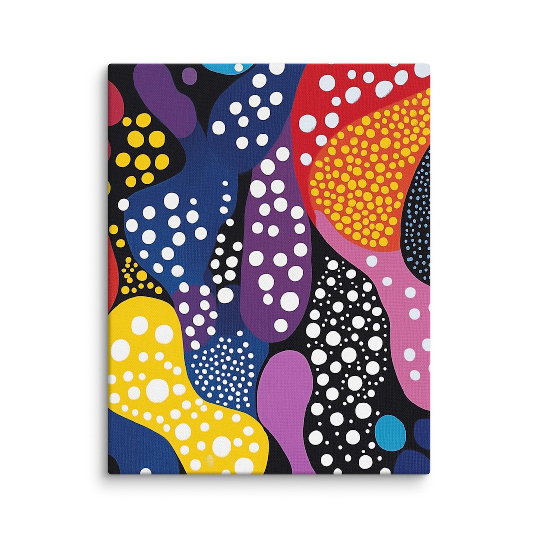 Colorful Dots Patterned Art Playful Print Bold Art Vibrant Colors ...
