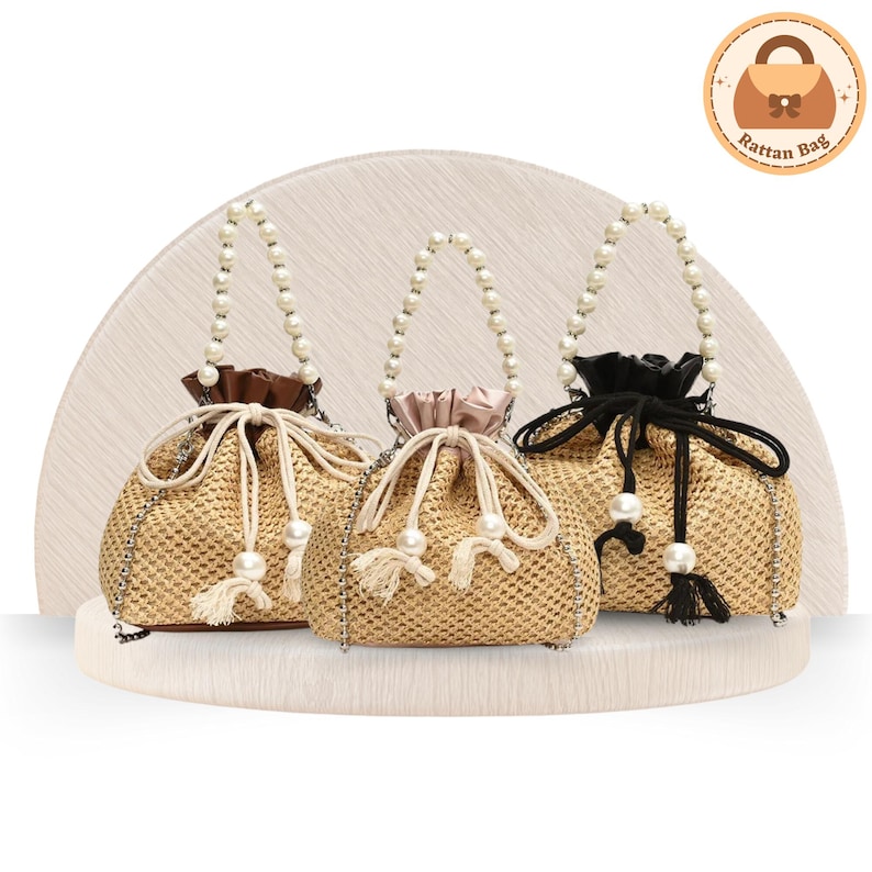 Drawstring Straw Crochet Bucket Bag - Etsy