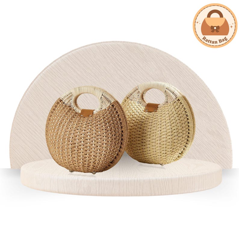 Rattan Shell Handbag & Shoulder Bag | Straw Women Tote Purses - Etsy