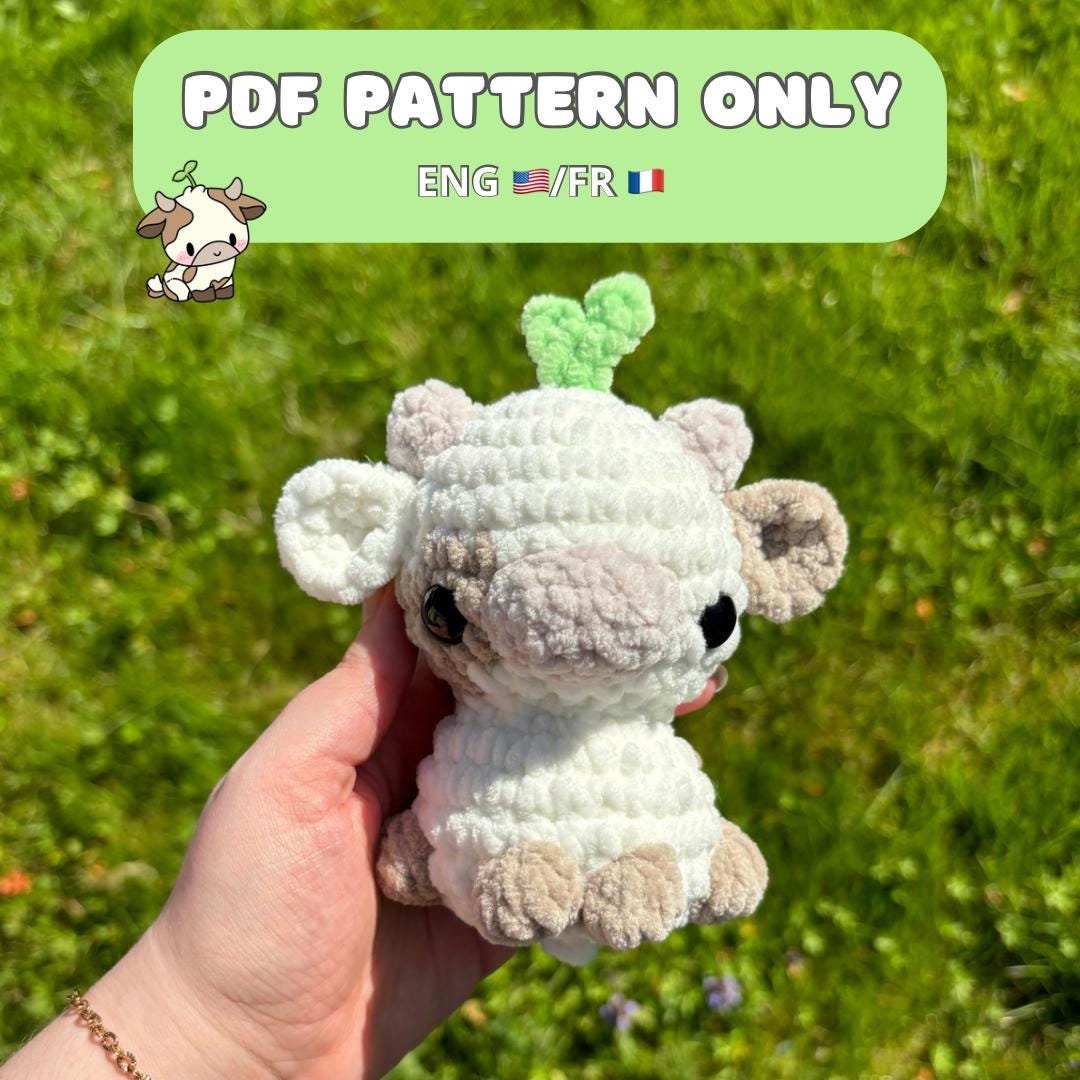 Crochet Pattern: Sprout Cow, Sitting Cow, PDF, Amigurumi english and ...