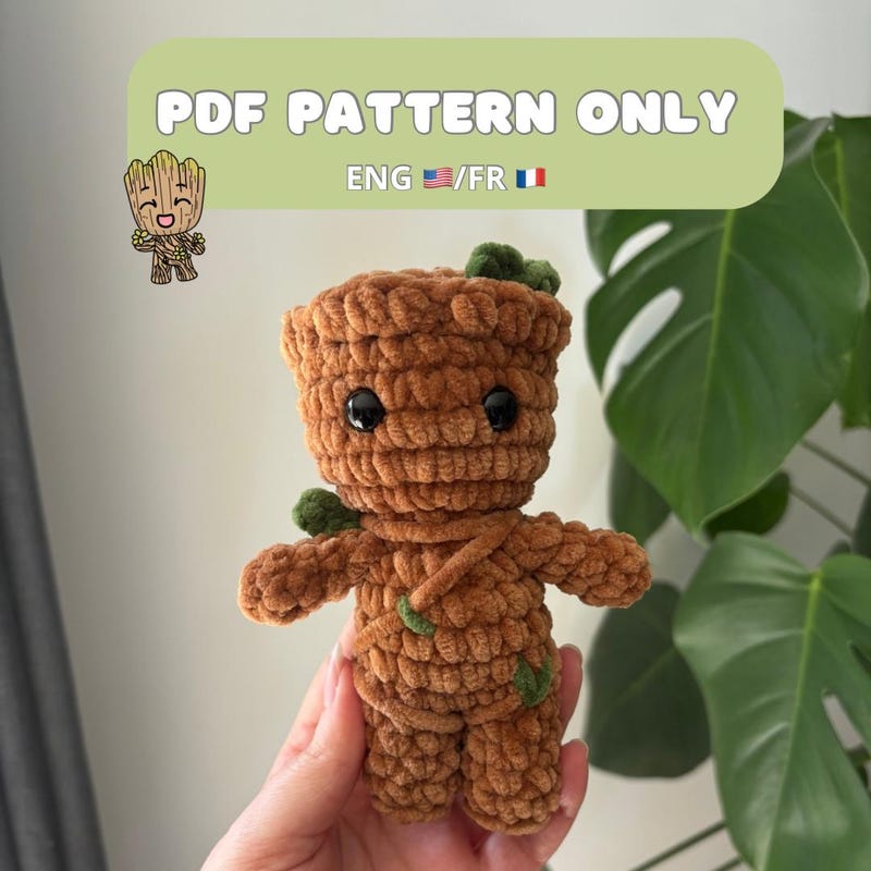 Groot Crochet Pattern Plushie - Etsy