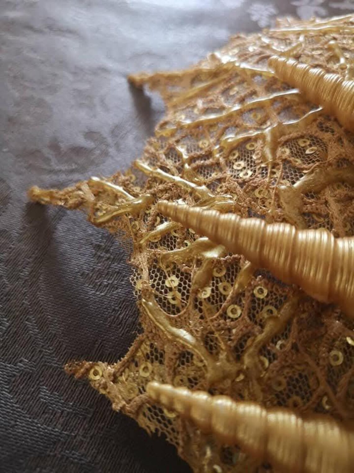 Golden Coral Crown - Perfect for Mermaid Cosplays, Queen Ariel, King ...