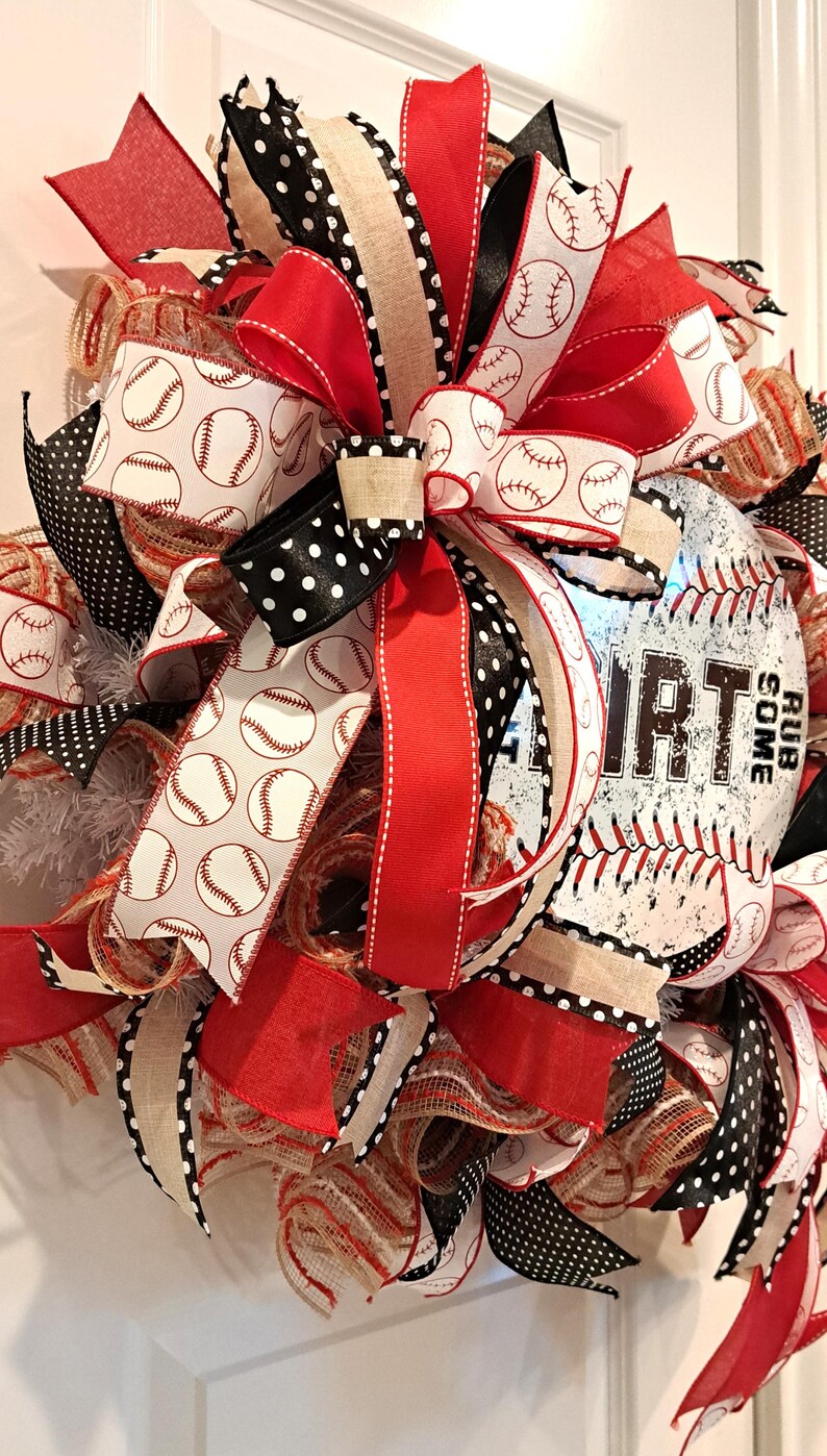 Baseball Wreath for Front Door| Rustic Baseball Decor| Sports Wreath ...
