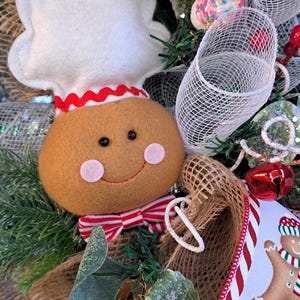 Gingerbread Front Door Swag Christmas Door Décor Gingerbread Holiday ...