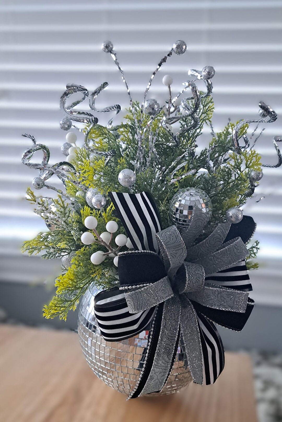 Disco Ball Holiday Centerpiece | New Year's Centerpiece | Modern Table ...
