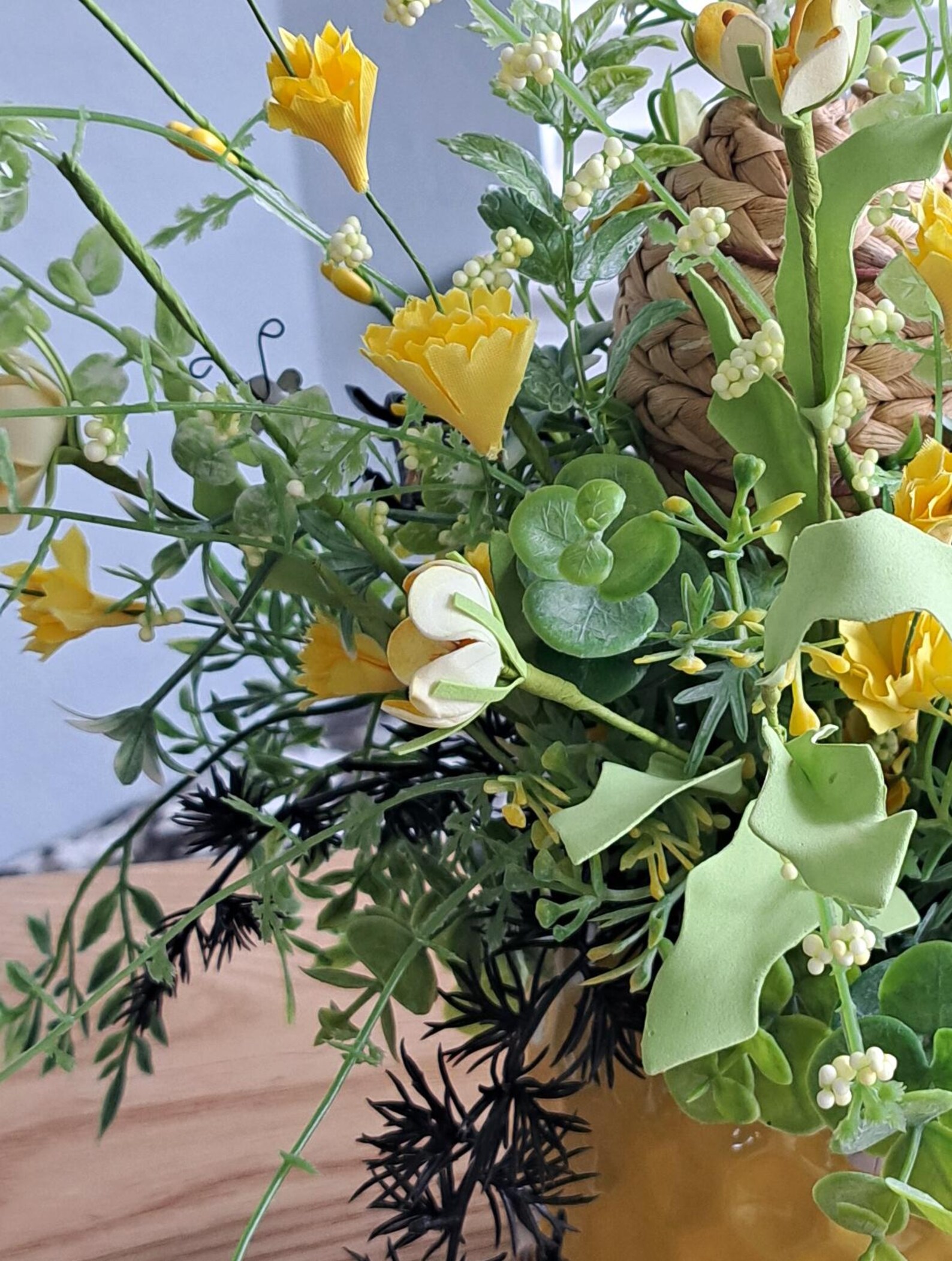 Bee Theme Floral Centerpiece | Summer Table Decor | Rustic Yellow ...