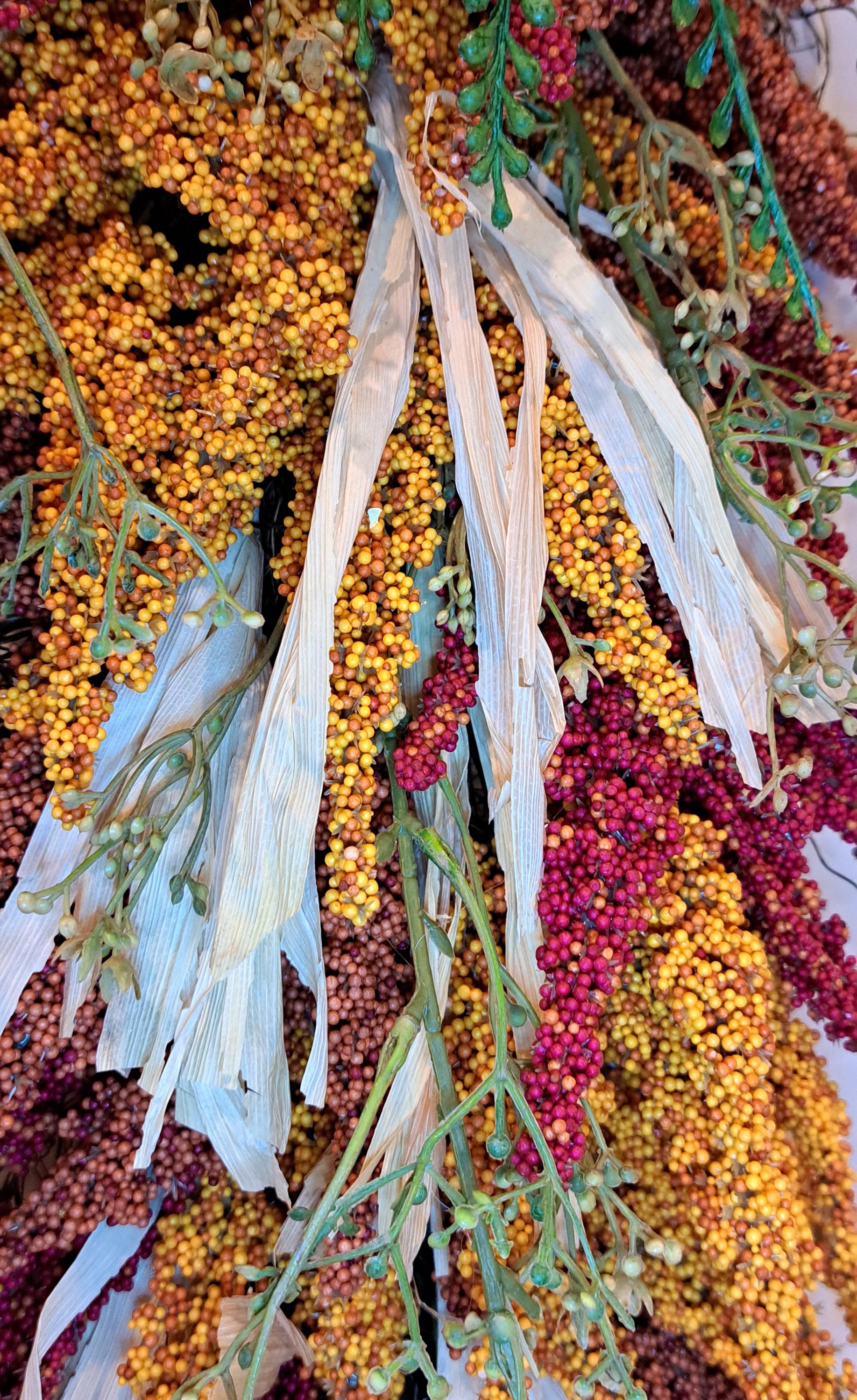 Autumn Grapevine Swag Fall Door Wreath Autumn Swag Wreath Vibrant Fall ...