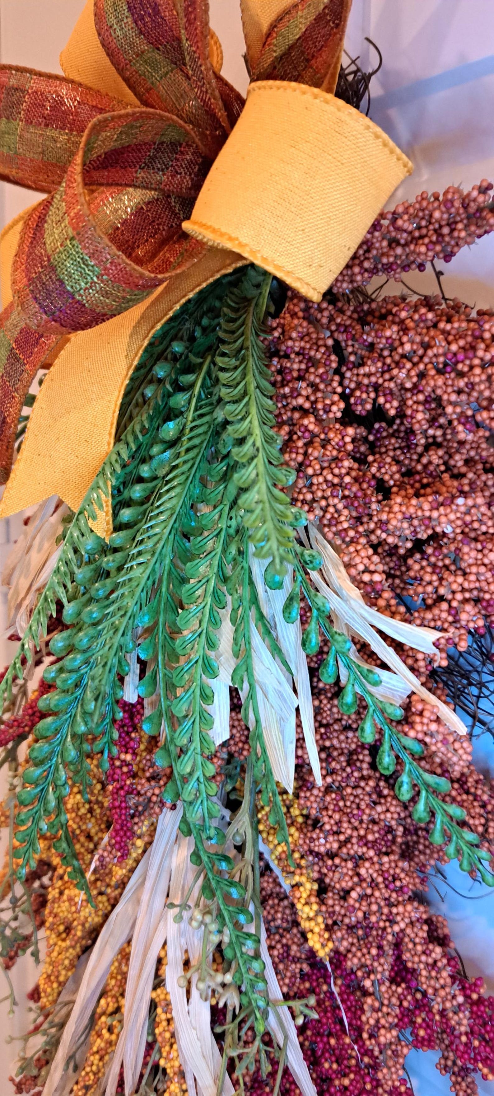 Autumn Grapevine Swag Fall Door Wreath Autumn Swag Wreath Vibrant Fall ...
