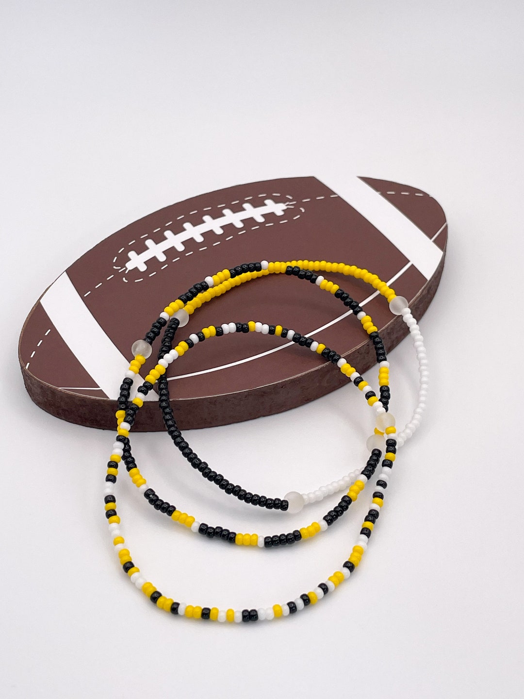 Pittsburgh Steelers Seed Bead Bracelet Handmade NFL Jewelry, Boho ...