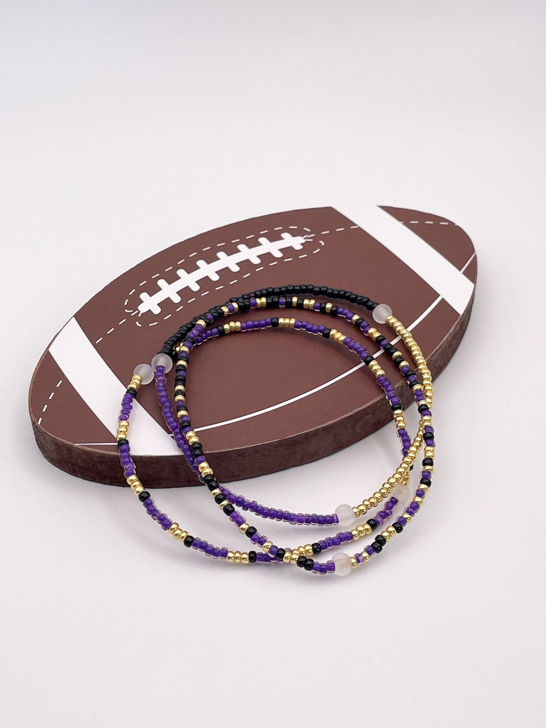 Baltimore Ravens Seed Bead Bracelets | Handmade NFL Jewelry, Boho ...