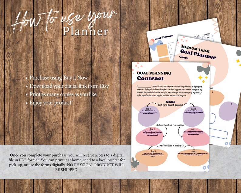 Printable Goal Planner Bundle | Daily | Weekly | Monthly Goals | SMART ...