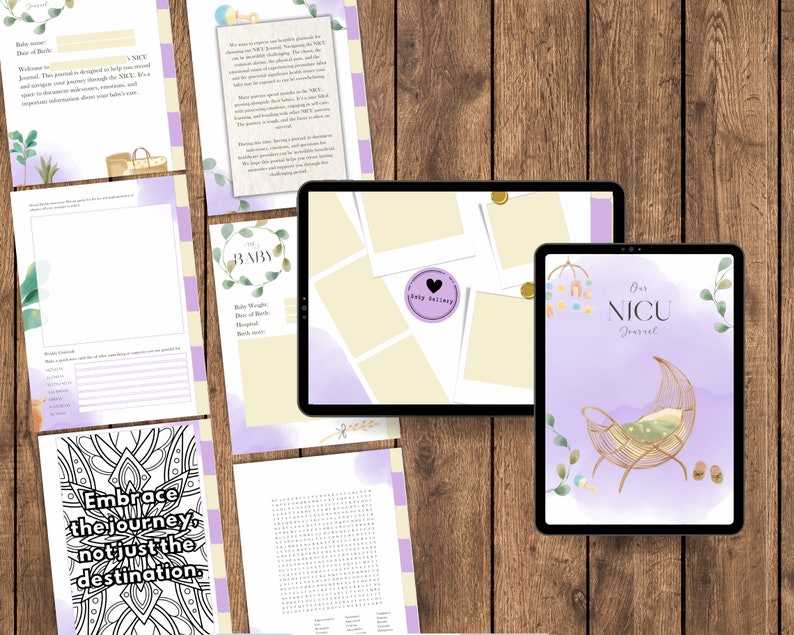 NICU Printable Planner | NICU Baby Book | Pages | Preemie Journal ...