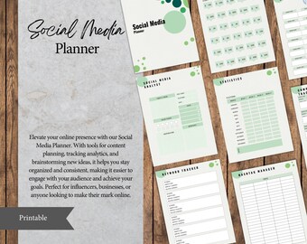 Printable Social Media Content Planner Template, Social Media Manager ...