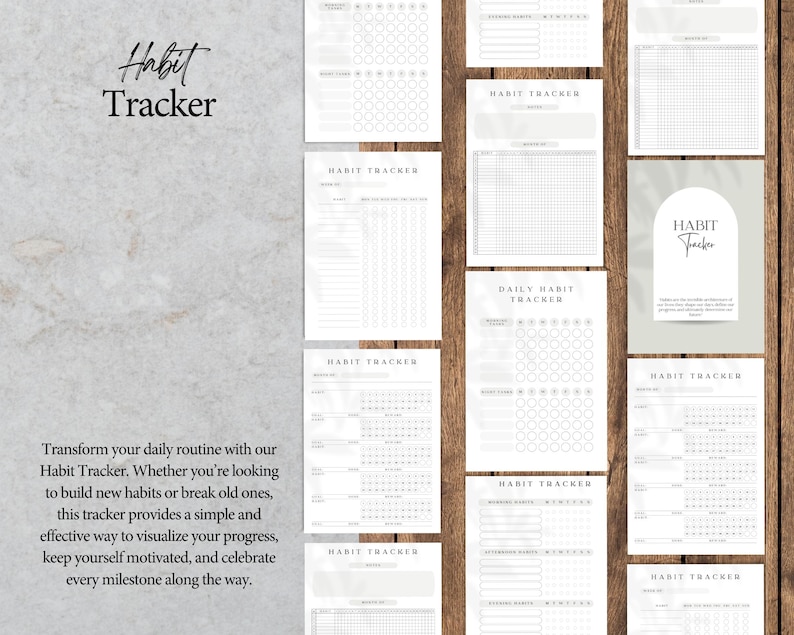 Printable Habit Tracker | Daily Habit Planner | Goal Tracker | Weekly ...