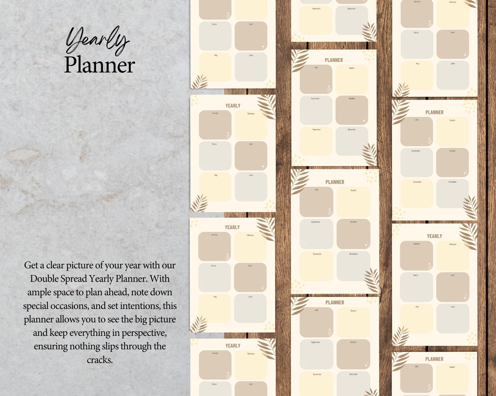 Yearly Planner Template: Printable Journal Calendar (PDF) - Etsy
