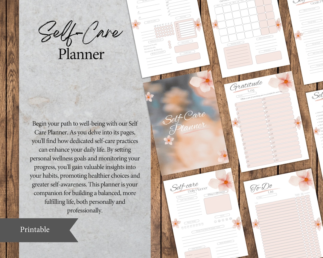 Self-care Planner Printable: Wellness Journal, Mood Tracker (PDF) - Etsy
