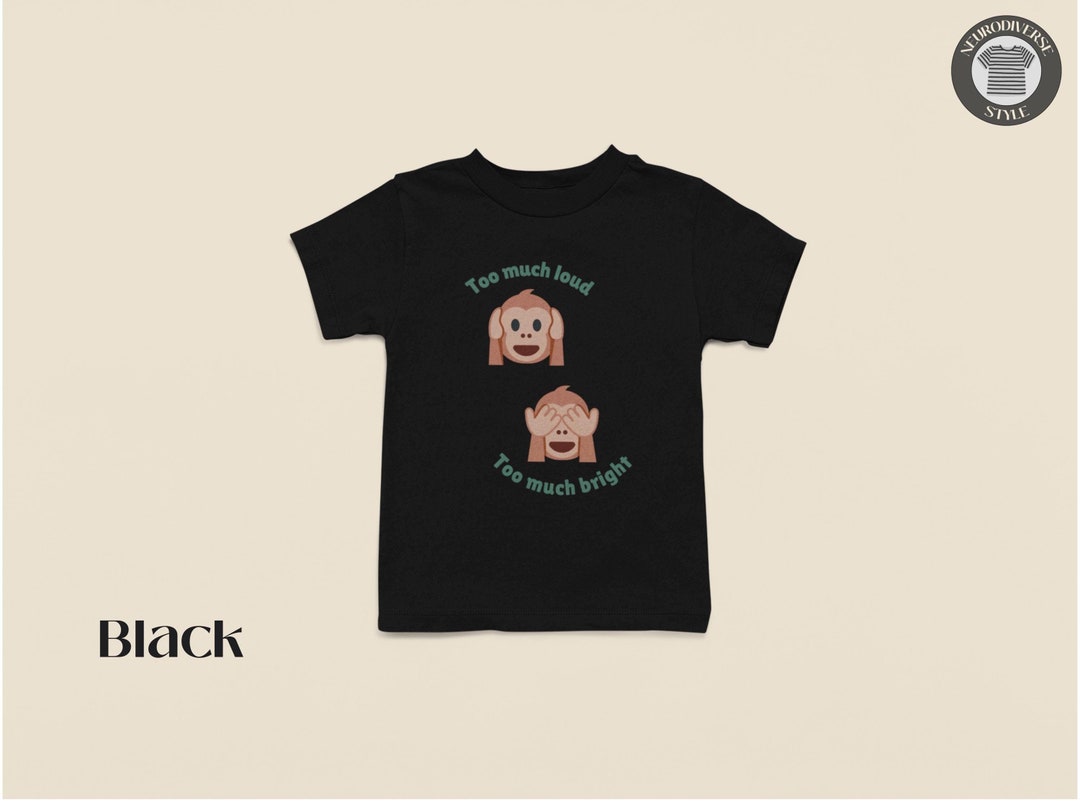 Cheerful Monkey Emoji Shirt for Kids With SPD Needs Autism Awareness ...