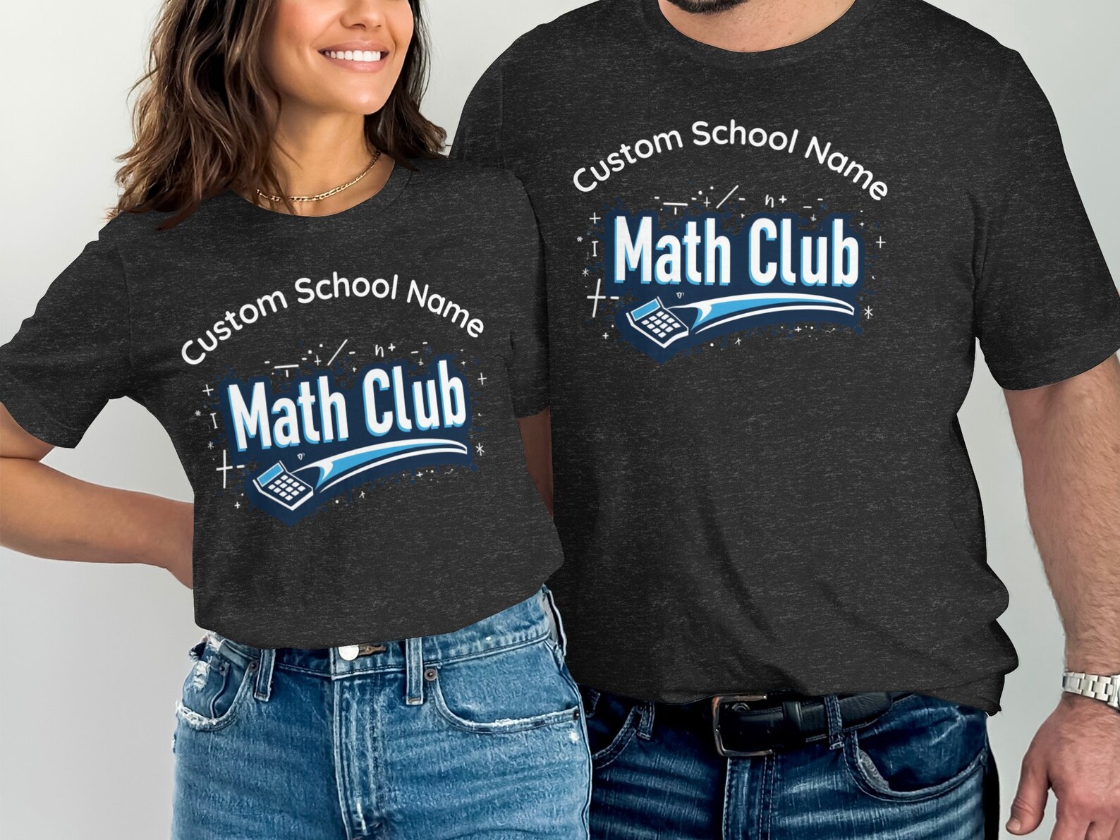 Customizable Math Club T Shirt for School Groups Custom School Name Add ...