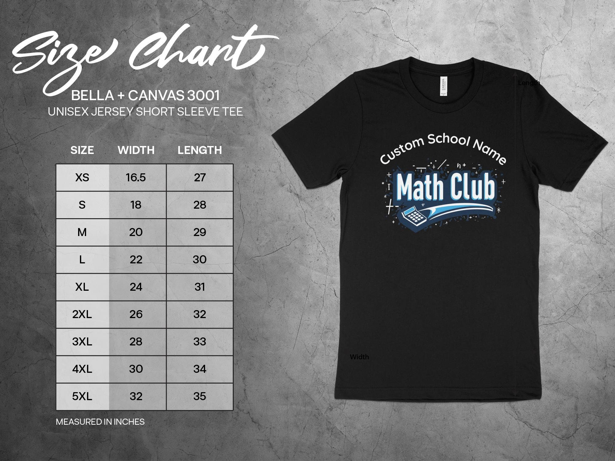Customizable Math Club T Shirt for School Groups Custom School Name Add ...