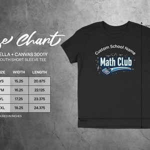 Customizable Math Club T Shirt for School Groups Custom School Name Add ...