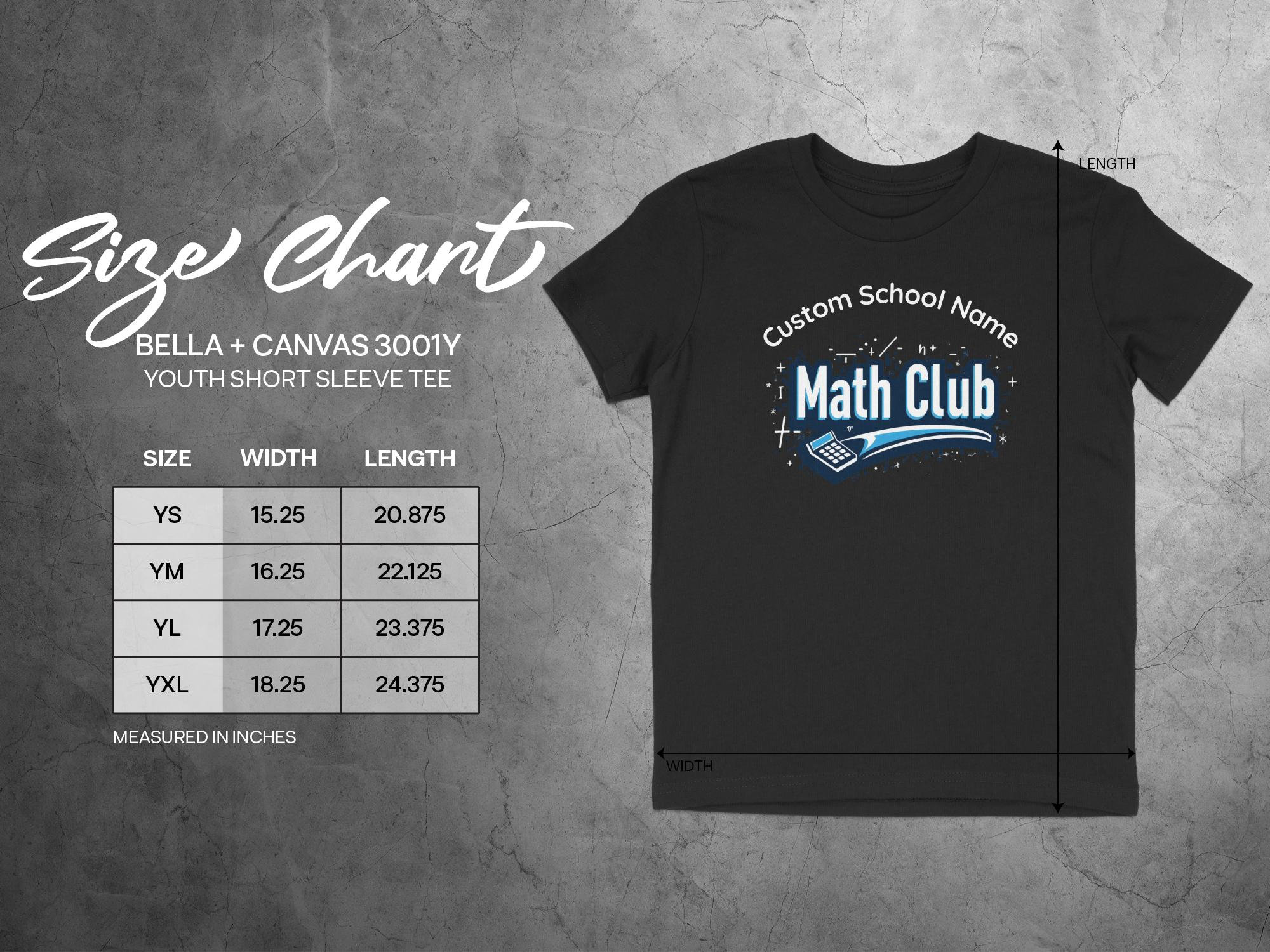 Customizable Math Club T Shirt for School Groups Custom School Name Add ...
