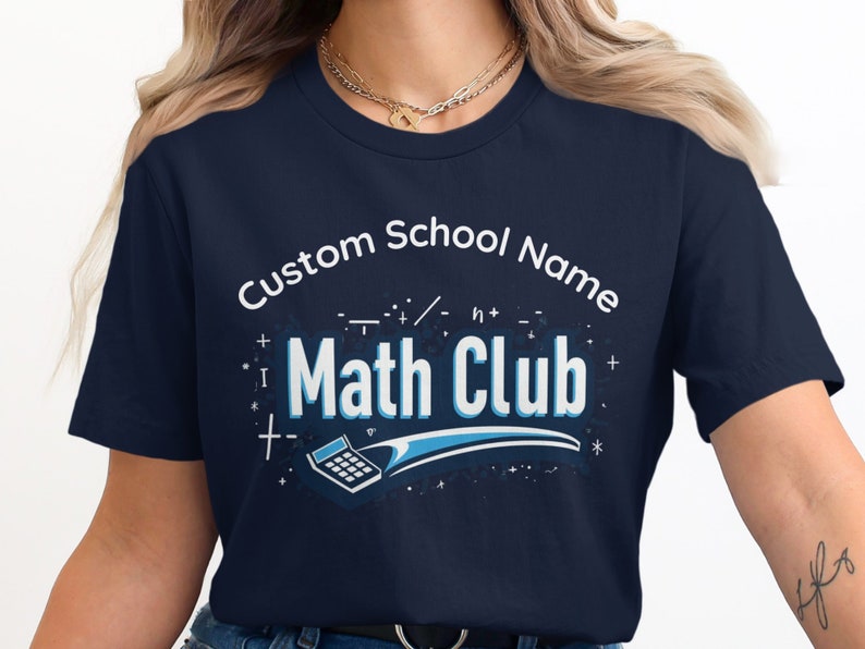 Customizable Math Club T Shirt for School Groups Custom School Name Add ...