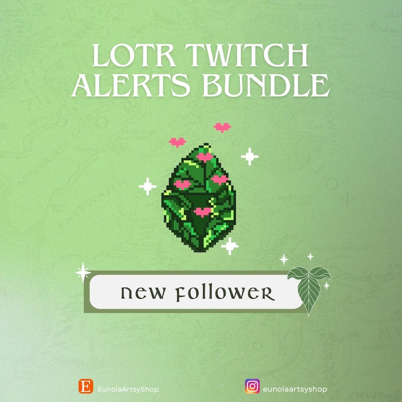 Green LOTR Twitch Alerts Bundle Overlay Minimalist Lord of the Rings Twitch Stream Alerts - Etsy