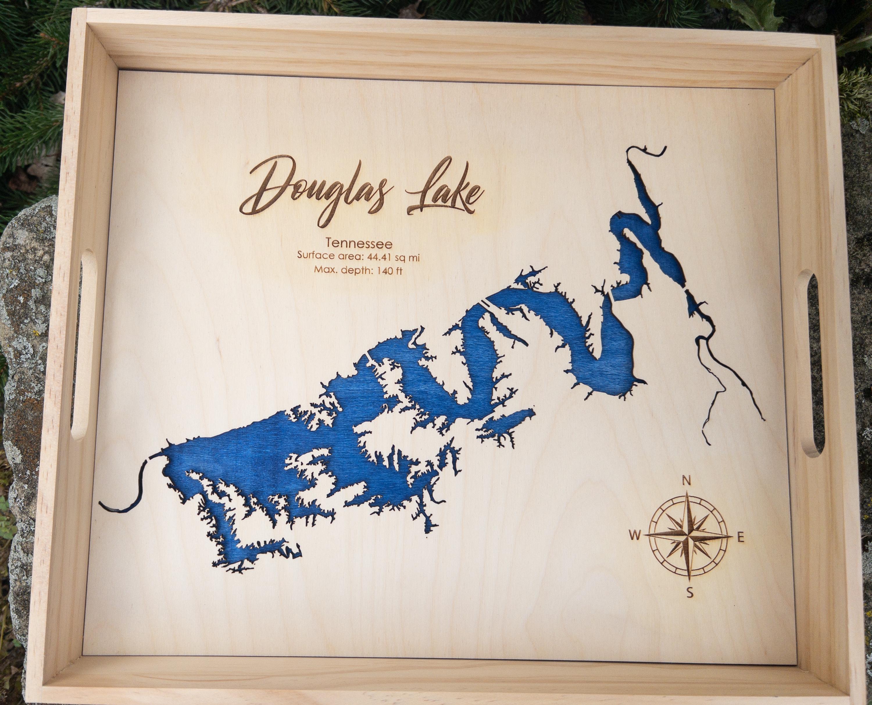 Personalized Lake Map Serving Tray - Etsy