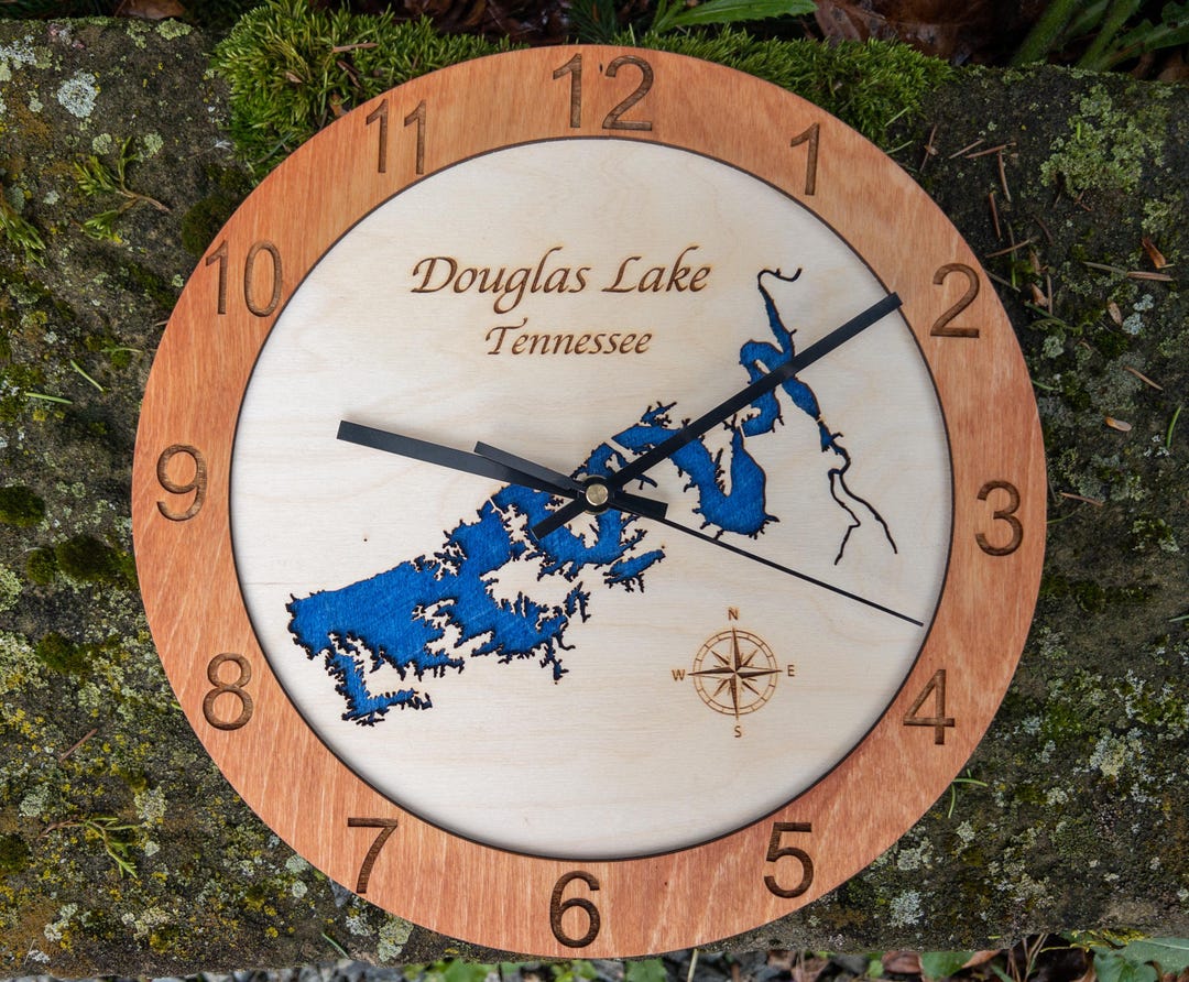 Personalized Lake Clock, Lake Map - Etsy