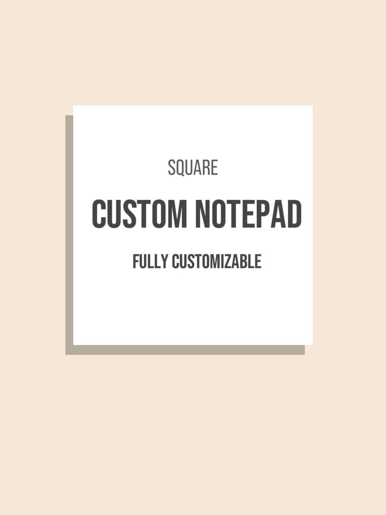 Your Custom Design Square Notepad | Full Page Custom Personal or ...