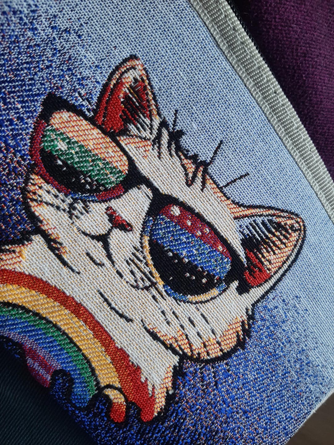 Handmade Gobelin Cat Clutch, Colorful Kitten Zipper Purse - Etsy