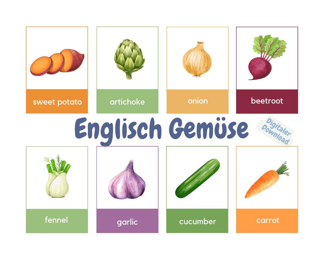 Picture Cards English Vegetables Flash Cards Vegetables Learning Cards ...