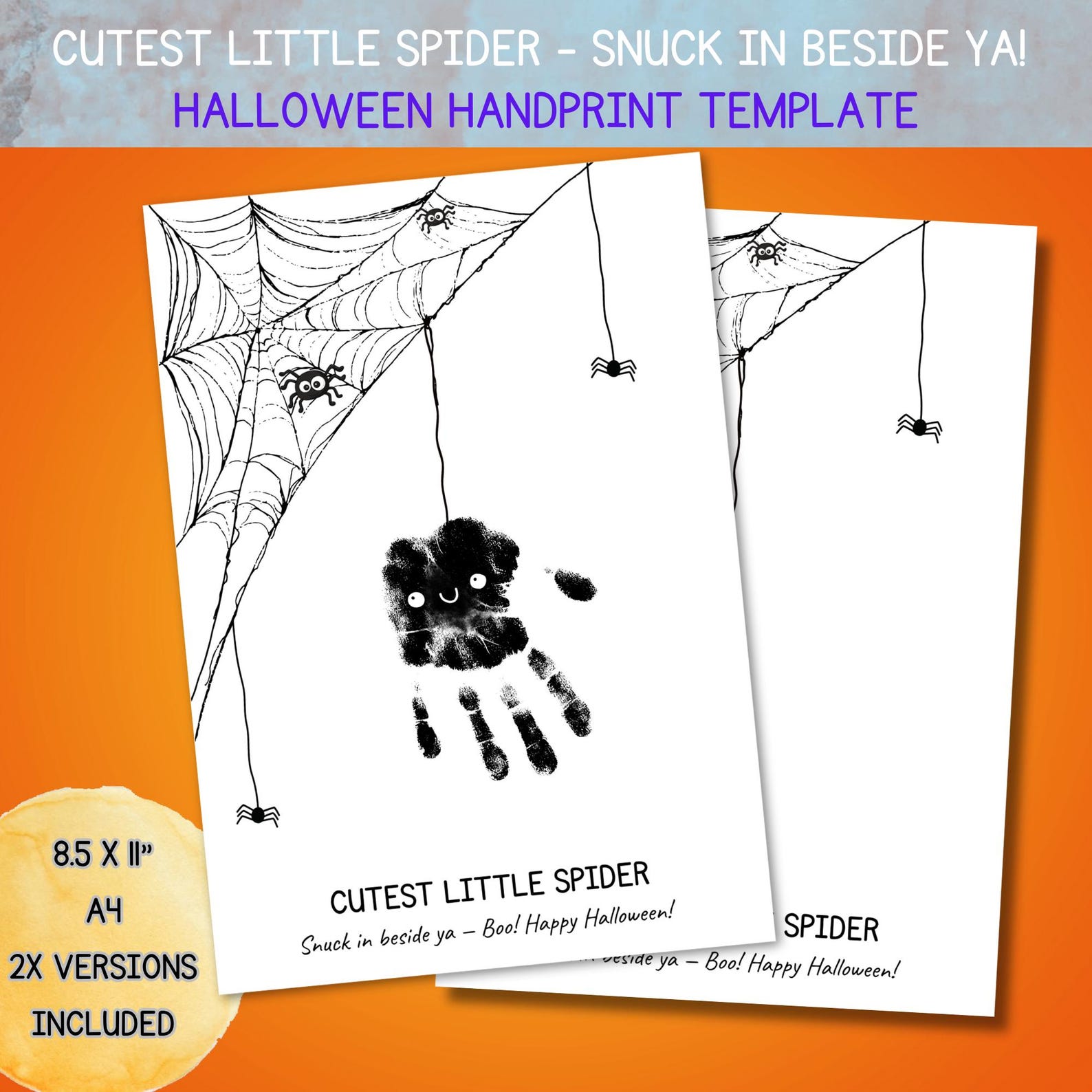 Halloween Handprint Art Template – Cute Kids Halloween Craft Printable ...