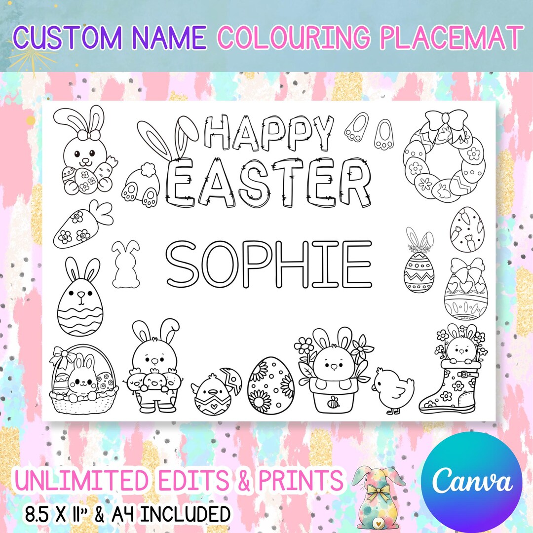 Custom Name Easter Activity Printable, Easter Basket Stuffer, Custom ...
