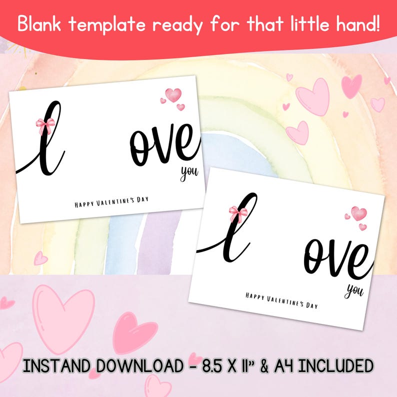 Printable Valentine Handprint Art Craft for Kids, Preschool Valentine ...