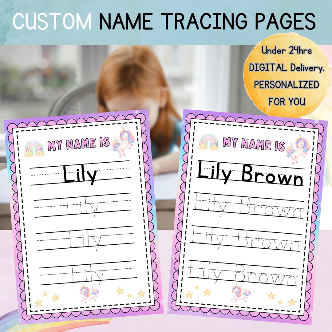 Custom Preschool Name Tracing Sheet, Custom Name Practice Sheet, Name ...