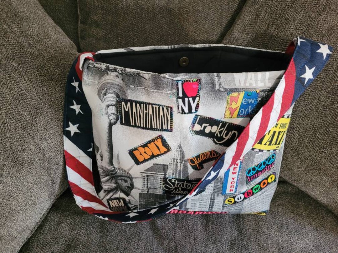 NYC New York City Collage Handbag Statue Liberty - Etsy
