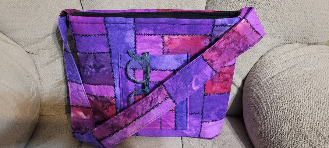 DEEP Purple Purples Batik Fabric Tote Bag Boho Hobo Hippy Purse ...