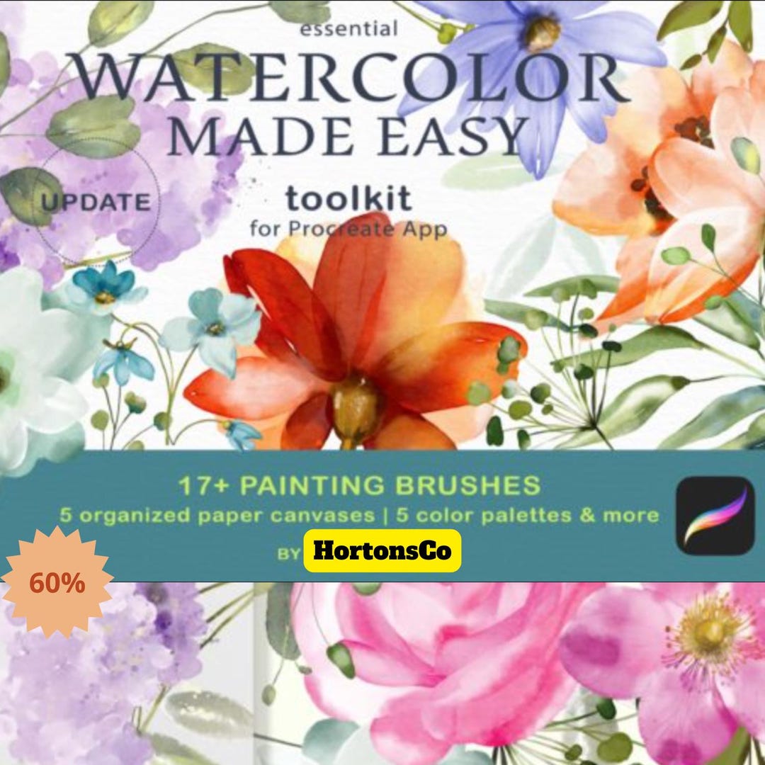 Procreate Realistic Watercolor Brushes. Procreate Wet Watercolor Texture Brushes. Procreate ...